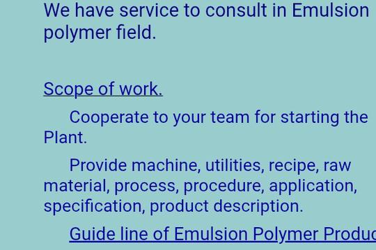 Emulsion Polymer Consultant
