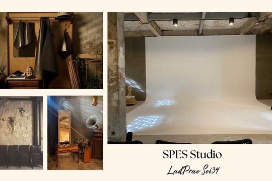 SPES Studio สตูดิโอฉากขาวหน้ากว้าง 5 เมตร พร้อมโค้ง Cyclorama และมุมวินเทจอบอุ่นมีแสงธรรมชาติ